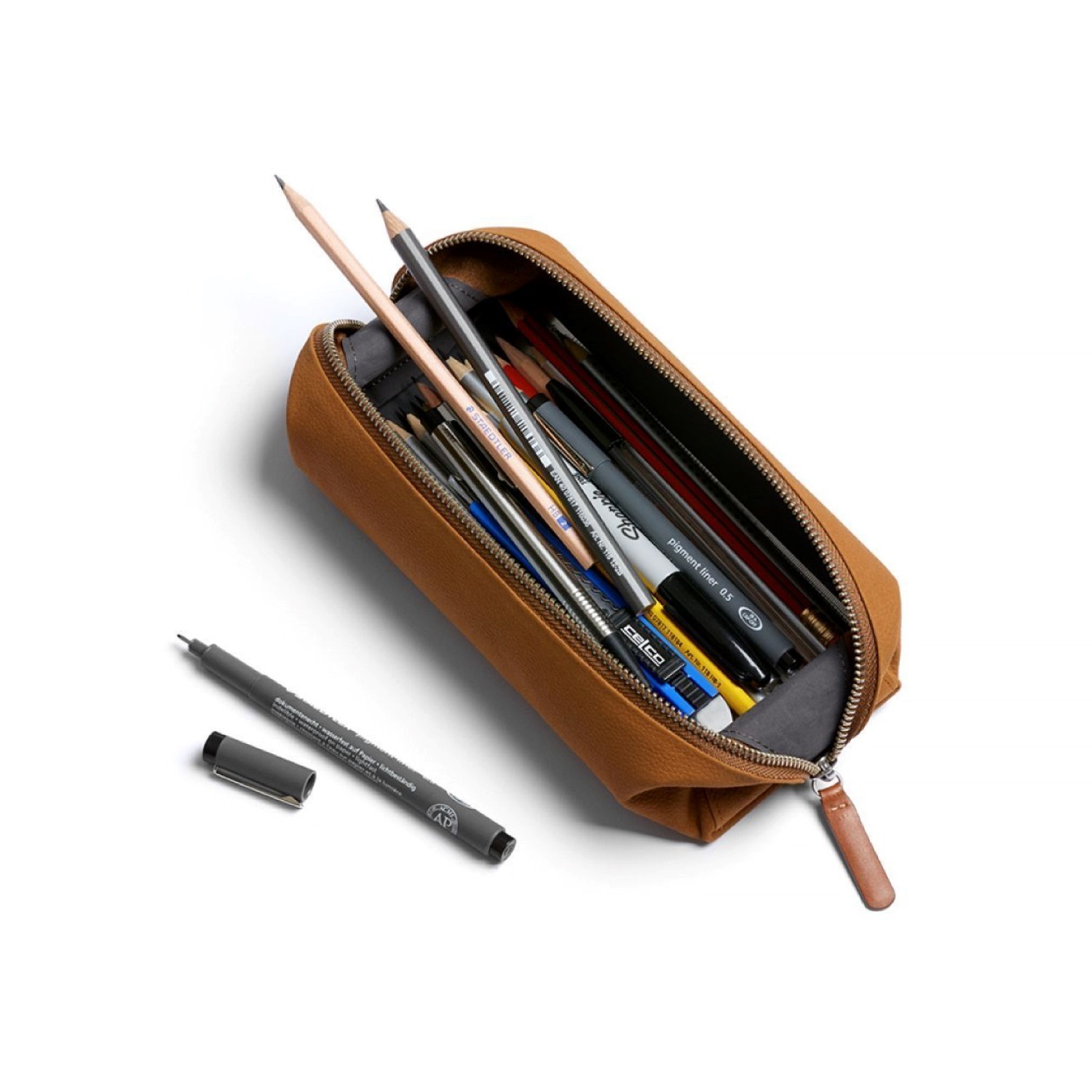 Bellroy Pencil Case Plus Nubuck - Tan - Seager Inc