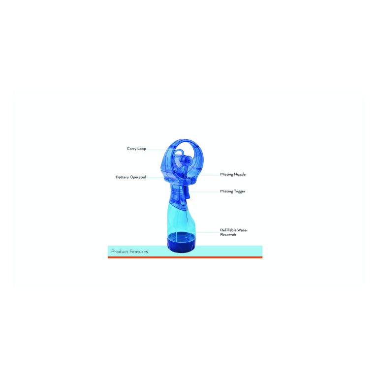 O2Cool Deluxe Misting Fan Large (Blue) - Seager Inc